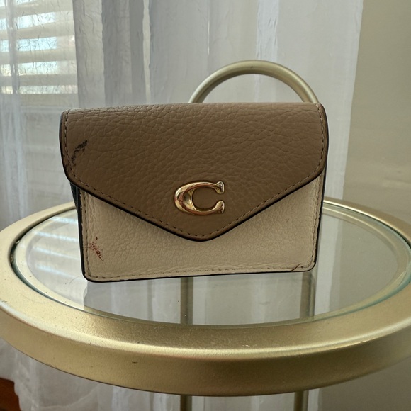 Coach | Bags | Coach Small Leather Wallet Card Case Neutral Colorblock ...